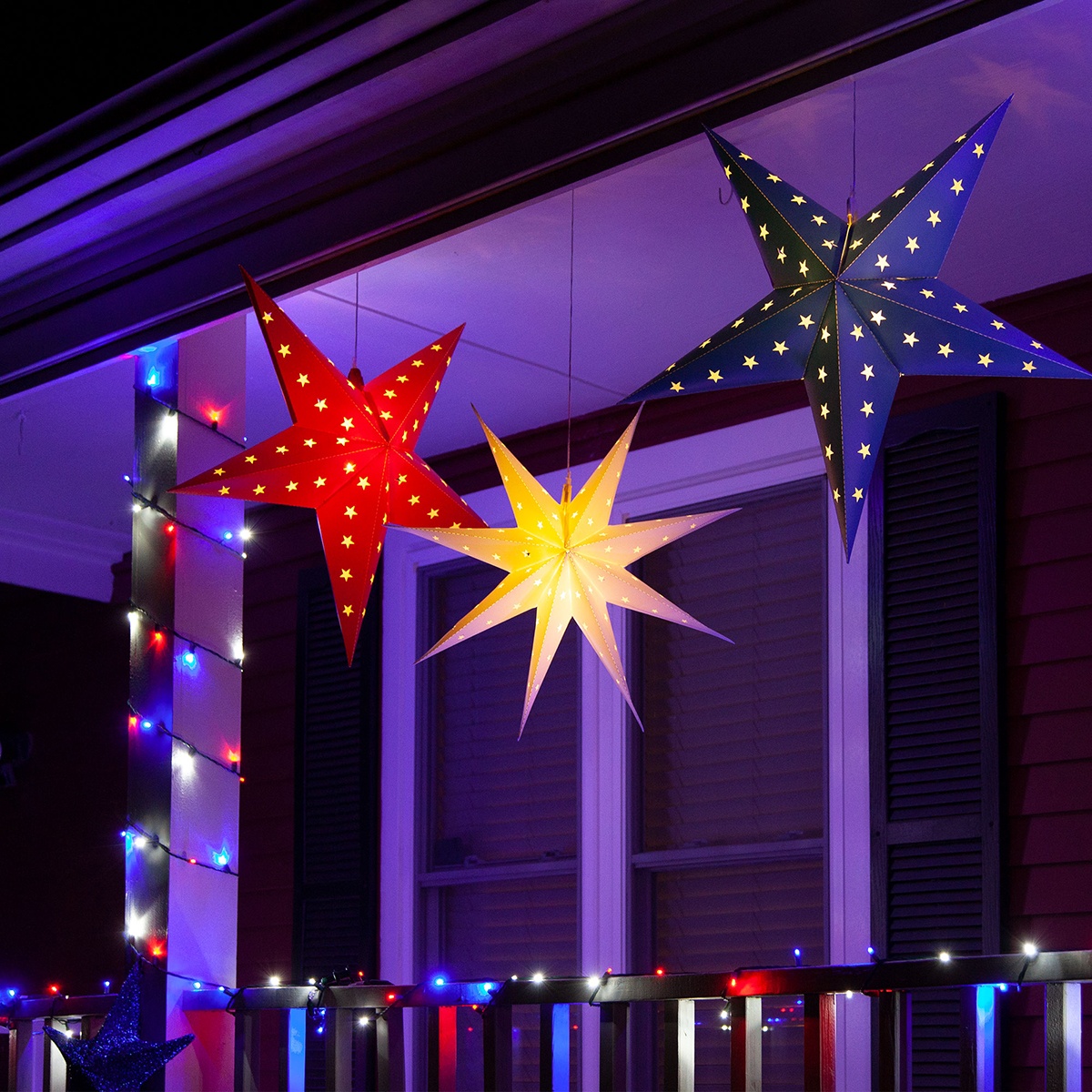The Award for Most Spirited Decor Goes to....Patriotic Lights!